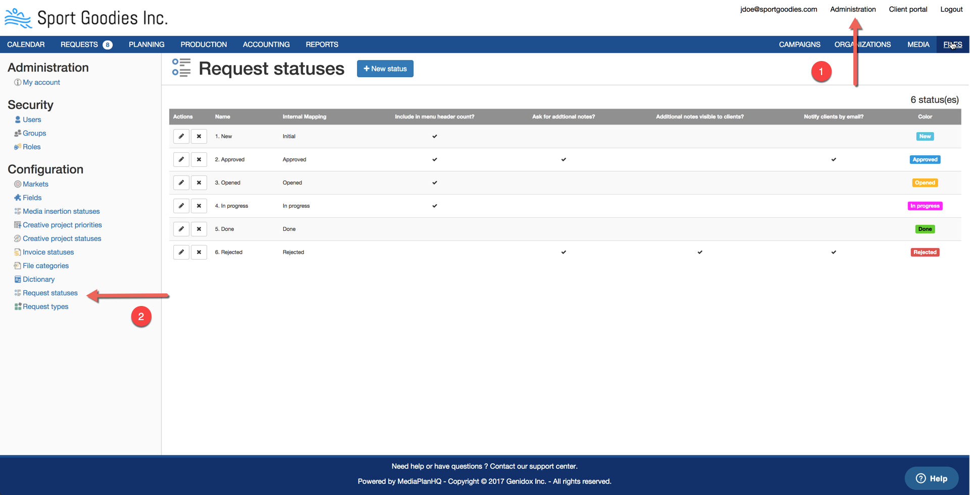 Configure request workflow – MediaPlanHQ Support Center